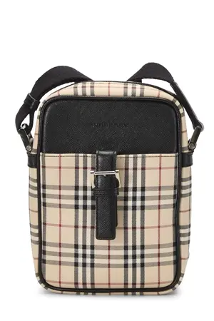 Burberry Jacquard House Check Vertical Camera Bag