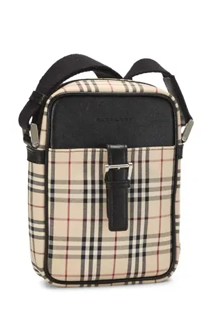 Burberry Jacquard House Check Vertical Camera Bag