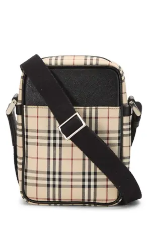 Burberry Jacquard House Check Vertical Camera Bag