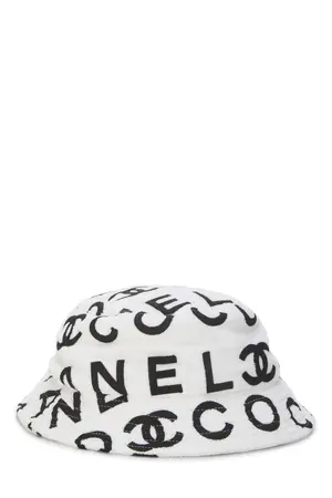 Chanel Cc' Terry Cloth Bucket Hat - White