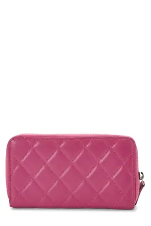 Chanel Quilted Lambskin Compact Zip Around Wallet