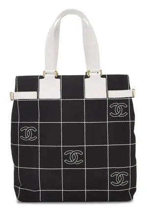 Chanel Canvas Chocolate Bar Tote