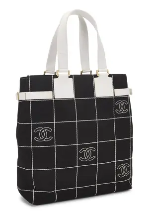Chanel Canvas Chocolate Bar Tote