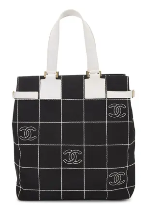 Chanel Canvas Chocolate Bar Tote
