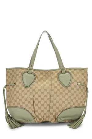 Gucci Green Original Gg Canvas Tribeca Tote Large Green