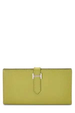 Hermès Anis Chevre Bearn Soufflet Wallet - Green
