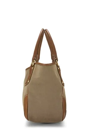 Prada Logo Canvas Tote - Brown