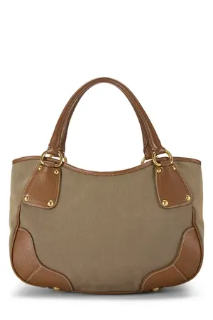 Prada Logo Canvas Tote - Brown