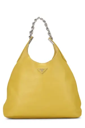 Prada Vitello Daino Chain Hobo - Yellow