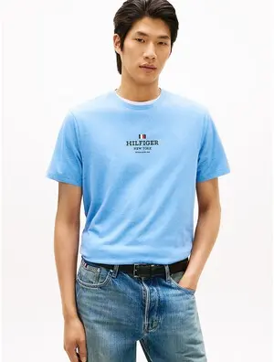 Tommy Hilfiger Men's Hilfiger Logo T-shirt - Blue Heather
