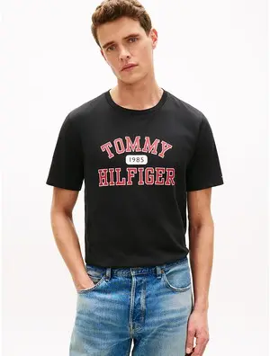 Tommy Hilfiger Men's Tommy Varsity Logo T-shirt - Black