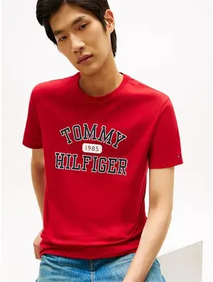 Tommy Hilfiger Tommy Varsity Logo T-shirt - Medium Red