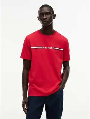 Tommy Hilfiger Hilfiger Signature Stripe Logo T-shirt - Primary Red