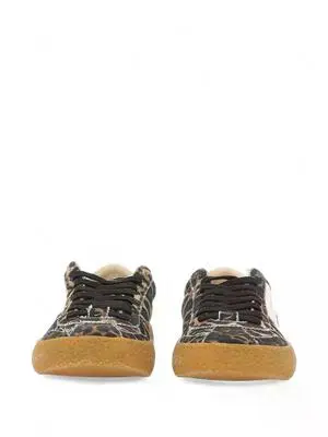 PURAAI Leopard-print Frayed Sneakers - Brown