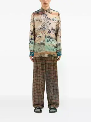 PIERRE-LOUIS MASCIA Aloe Tapestry-print Silk Shirt