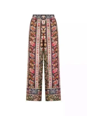 PIERRE-LOUIS MASCIA Aloe Floral-print Silk Palazzo Pants - Brown