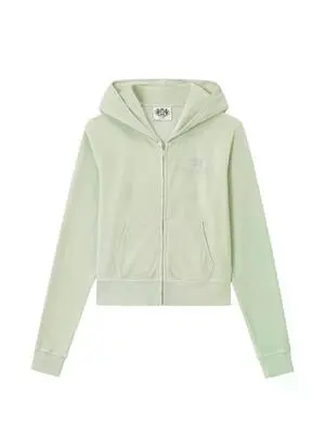 SPORTY & RICH Juicy Crystal-embellished Hoodie - Green