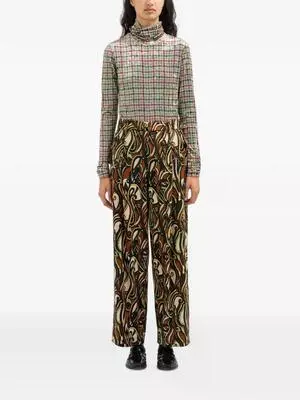 PIERRE-LOUIS MASCIA Beatex Swirling-pattern Wool Trousers