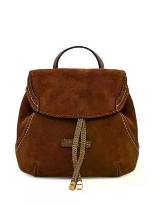 GIANNI CHIARINI Violette Contrast-stitch Suede Backpack - Brown
