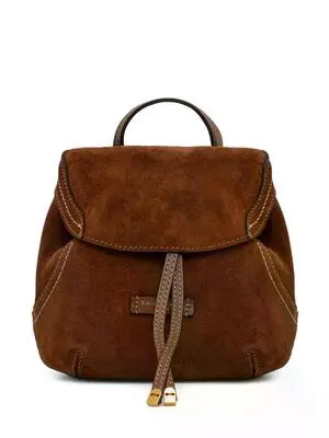 GIANNI CHIARINI GIANNI CHIARINI Violette Contrast-Stitch Suede Backpack Brown