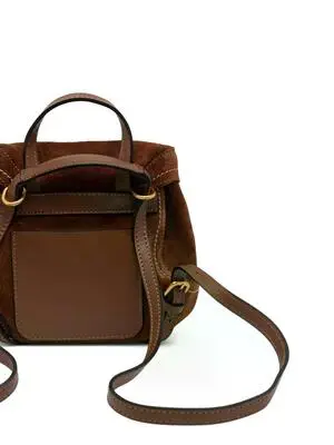 GIANNI CHIARINI Violette Contrast-stitch Suede Backpack - Brown