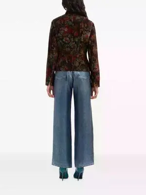 PIERRE-LOUIS MASCIA Gridox Floral-print Belted Jacket