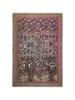 PIERRE-LOUIS MASCIA Euclidex Leopard-print Paisley-pattern Scarf - Brown