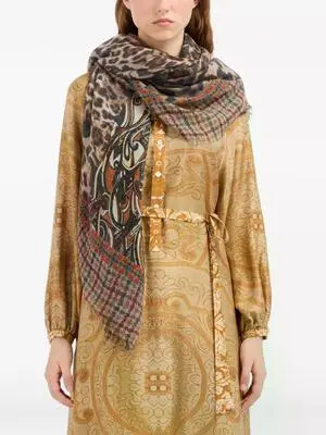 PIERRE-LOUIS MASCIA Euclidex Leopard-print Paisley-pattern Scarf