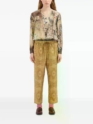 PIERRE-LOUIS MASCIA Aloe Floral-print Silk Blouse - Neutrals