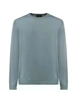 ZANONE Flexwool Crew-neck Fine-knit Top - Blue