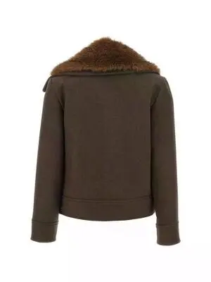 KAOS Faux-fur Collar Cropped Jacket