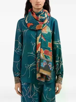 PIERRE-LOUIS MASCIA Fancy Geometric Floral-print Scarf