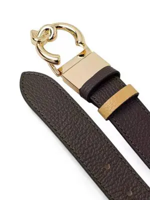 COCCINELLE C-me Logo-buckle Grained Belt