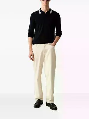 TRUSSARDI Contrast-collar Polo Shirt - Blue