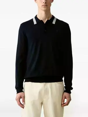 TRUSSARDI Contrast-collar Polo Shirt - Blue