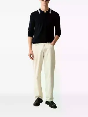 TRUSSARDI Contrast-collar Polo Shirt - Blue