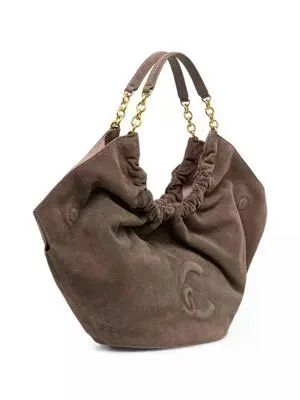 COCCINELLE Embossed-logo Suede Tote Bag - Brown