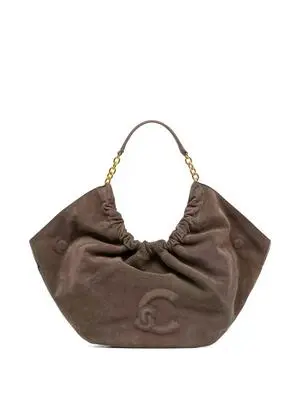 COCCINELLE Embossed-logo Suede Tote Bag