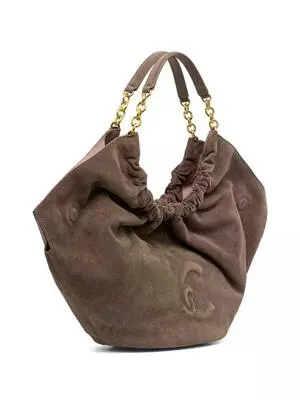 COCCINELLE Embossed-logo Suede Tote Bag