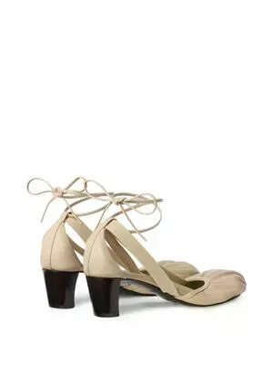 LEMAIRE 55 Mm Pedille Heeled Ballerinas In Goat Leather - Neutrals