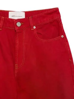 AMI Paris Contrast-stitch Straight-leg Jeans
