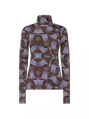 PIERRE-LOUIS MASCIA Sassonia Turtleneck Top - Brown