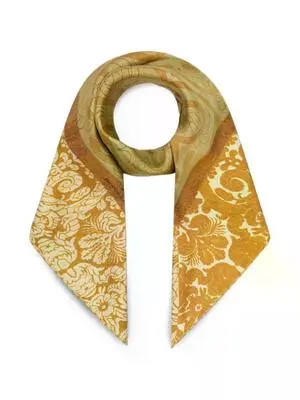 PIERRE-LOUIS MASCIA Cialda Baroque-pattern Silk Scarf - Orange