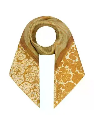 PIERRE-LOUIS MASCIA Cialda Baroque-pattern Silk Scarf - Orange