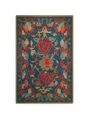 PIERRE-LOUIS MASCIA Pancake Geometric Floral-print Scarf - Blue