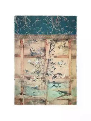 PIERRE-LOUIS MASCIA Euclidex Landscape-print Scarf - Neutrals