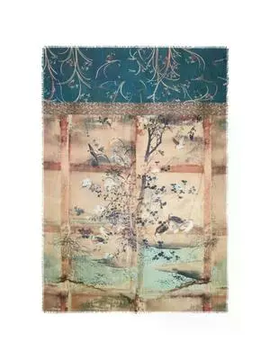 PIERRE-LOUIS MASCIA Euclidex Landscape-print Scarf - Neutrals
