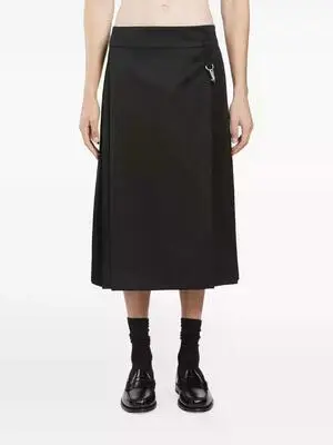 Simone Rocha Tailored Clip Kilt Midi Skirt - Black