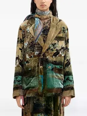 PIERRE-LOUIS MASCIA Cialda Paisley-print Silk Scarf - Green