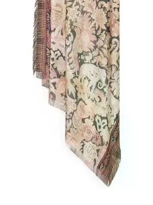 PIERRE-LOUIS MASCIA Aloeuw Fringe-trim Silk Scarf - Neutrals